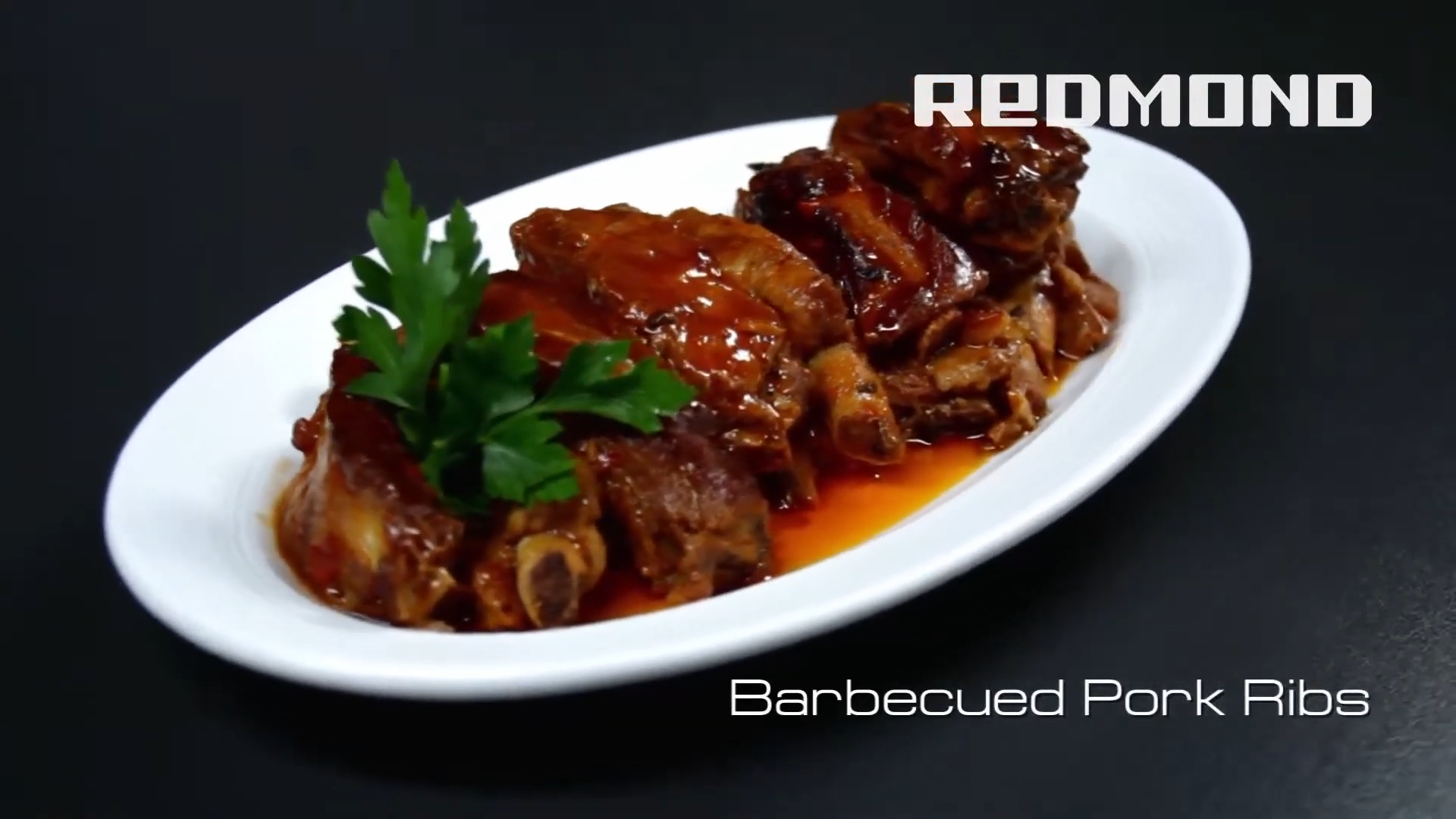 Barbecued Pork Ribs in the Pressure Multi cooker REDMOND RMC-M110A