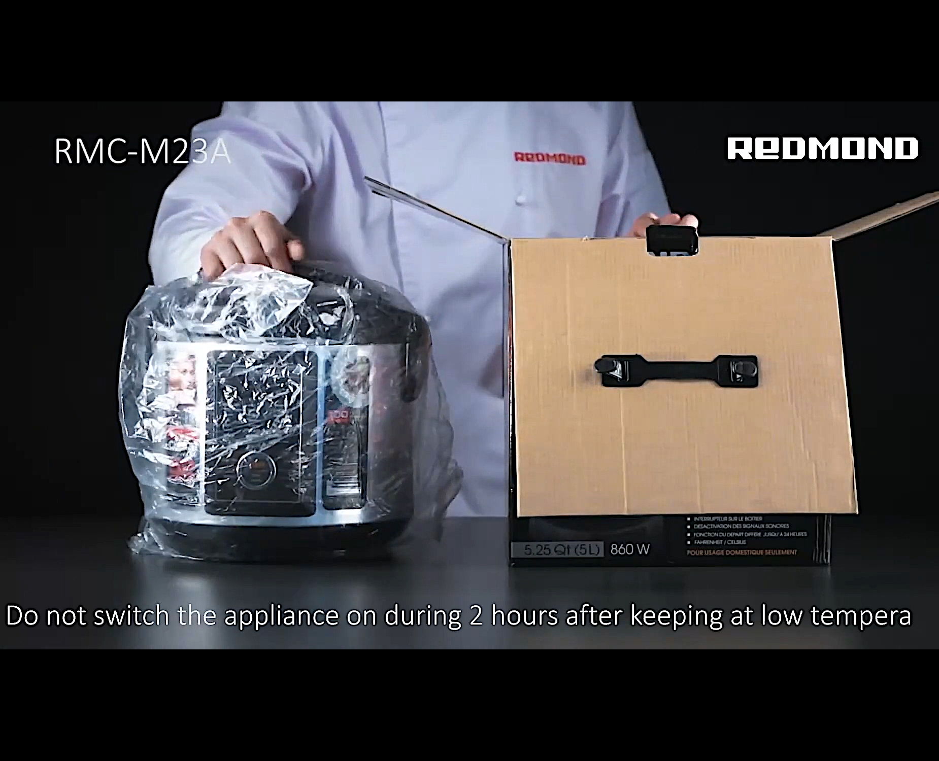 How to operate the appliance for the first time REDMOND RMC-M23A